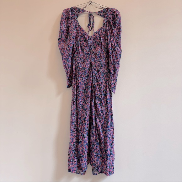 Zara | Dresses | Zara Floral Dress In Purple And Pink | Poshmark